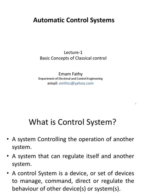 Automatic Control Systems Pdf Control Theory Control System