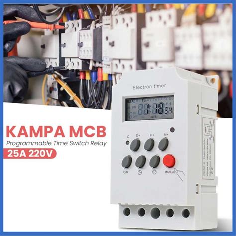 Kampa Mcb Power Timer Programmable Time Switch Relay 25a 220v Kg316t Ii Timer Digital Lampu