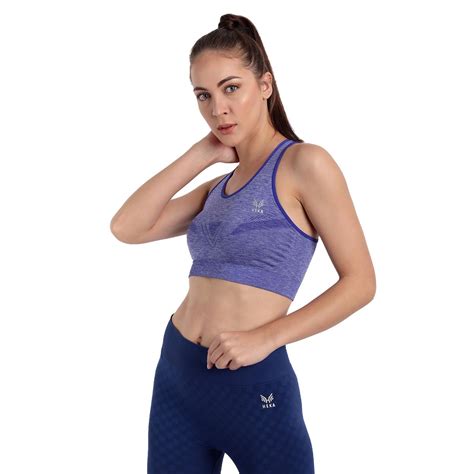 Heka Melange Racerback Padded Sports Bra Midnight Blue Buy Heka Melange Racerback Padded Sports