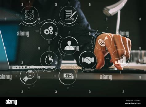 Business Process Management With Workflow Automation Diagram And Gears In Virtual Flowchart