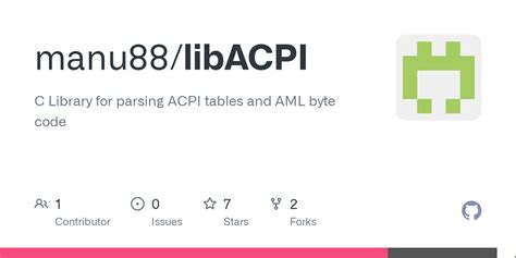 Github Manu88libacpi C Library For Parsing Acpi Tables And Aml Byte Code
