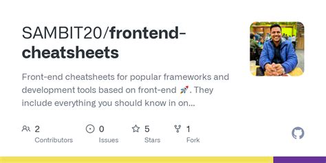Github Sambit Frontend Cheatsheets Front End Cheatsheets For