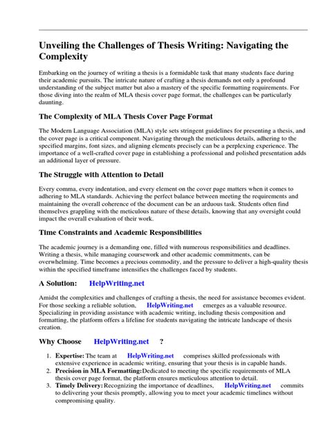 Mla Thesis Cover Page Format Pdf Thesis Apa Style