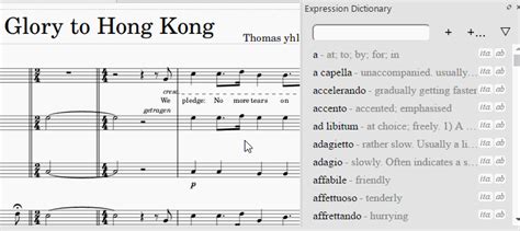 Expression Dictionary Musescore