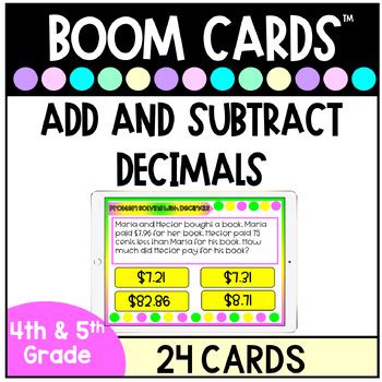 Addition And Subtraction Of Decimals BOOM Cards By All Star Teacher