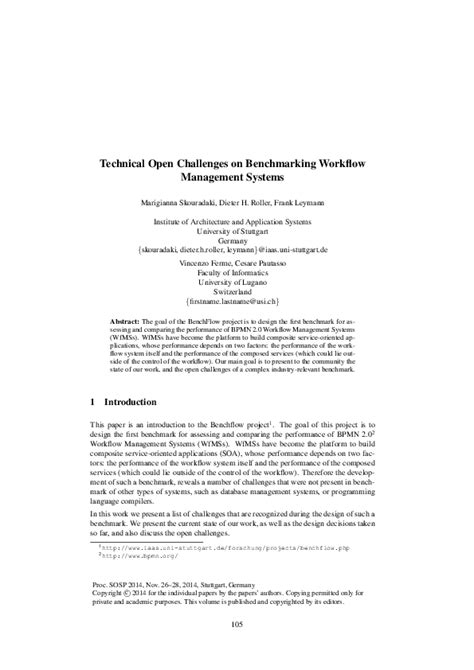 Pdf Benchmarking Workflow Management Systems