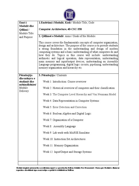 Computer Architecture Module Overview Pdf Computer Data Storage Central Processing Unit