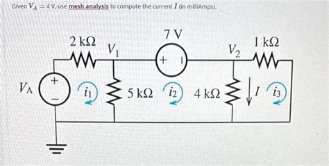 solved given va 4 v use mesh analysis to compute the
