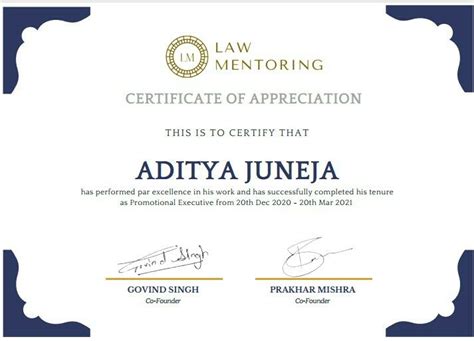 Lawmentoring Internship Aditya Juneja