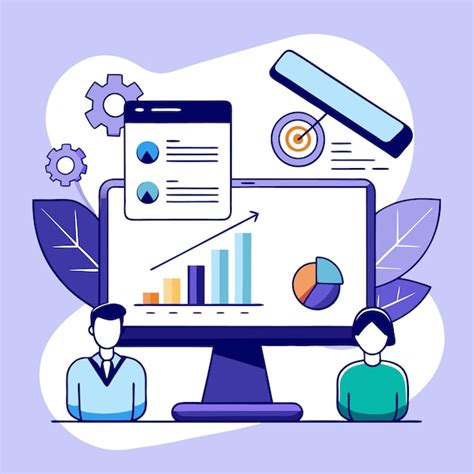 Illustration Of Data Analysis With Charts And Graphs On A Computer