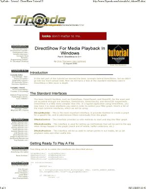 Fillable Online Hackipedia FlipCode Tutorial DirectShow Tutorial II Hackipedia Org