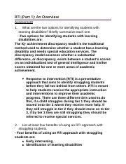 RTI Approach For Struggling Babes Benefits Steps Course Hero