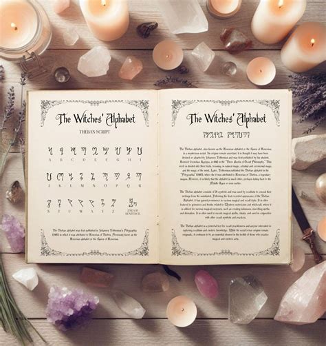 Witches Alphabet Printable Theban Script Book Of Shadows Occult Writing Digital Download Etsy