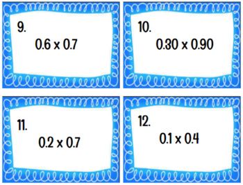 Multiplying Decimals With Models Task Cards By Kristina Poe TPT
