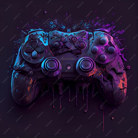 Premium Photo Cyberpunk Gaming Controller Gamepad Joystick Illustration