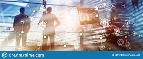 Business Process Structure Industrial Workflow Diagram Automation Innovation Concept On Virtual