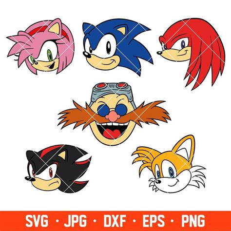 Sonic The Hedgehog Bundle Svg Sonic Face Silhouette Vector Sonic