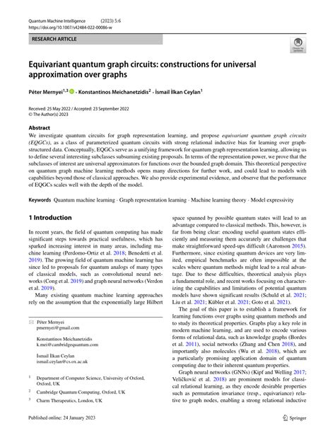 pdf equivariant quantum graph circuits constructions for universal