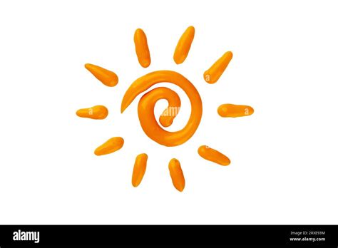 Orange Sunscreen Cream In A Sun Shape Isolated On White Background