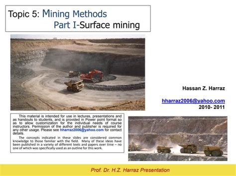 Topic 5 Mining Methods Part I Surface Mining Pdf