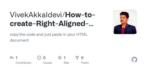 Github Vivekakkaldevihow To Create Right Aligned Menu Links Using Html Css Copy The Code