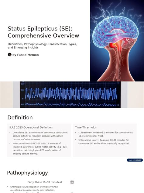 Status Epilepticus Se Comprehensive Overview Pdf Epilepsy Medicine