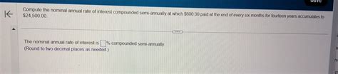 Solved Compute The Nominal Annual Rate Of Interest