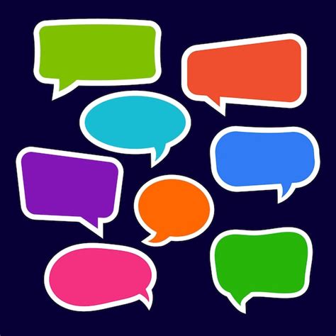 Premium Vector Colorful Speech Bubbles Set
