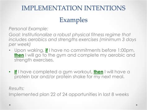 Implementation Intentions Ppt