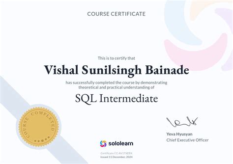 Vishal Bainade On Linkedin Sql Database Learningjourney Sololearn