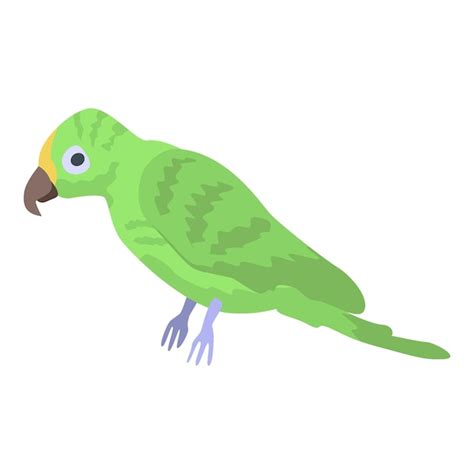 Premium Vector Green Parrot Icon Isometric Of Green Parrot Vector