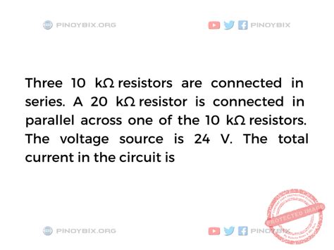 Solution The Total Current In The Circuit Is