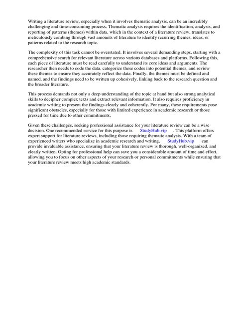 Thematic Analysis In Literature Review Pdf Literature Review Methodology