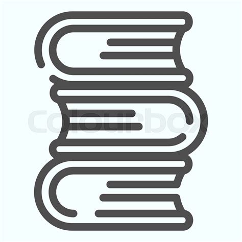 Books Line Icon Book Stack Vector Illustration Isolated On White Three Closed Books Outline