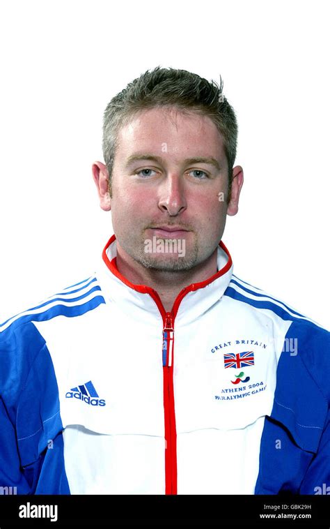 Athens Olympics 2004 Great Britain Paralympic Team Dan Mccaffrey Basketball Official Stock