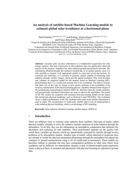 Pdf An Analysis Of Satellite Based Machine Learning Models To