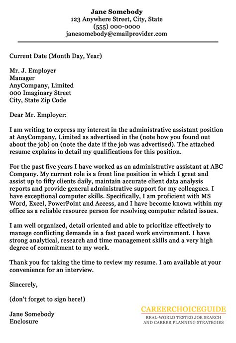Cover Letter Examples In Word Format At Gary Briscoe Blog