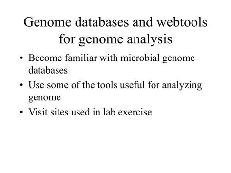 Ppt Genome Databases And Webtools For Genome Analysis Powerpoint Presentation Id4518402