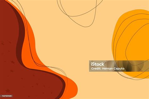 수제 추상 배경 그리기 다른 모양과 불규칙한 선 유기농 센터는 텍스트를 위해 출시되었습니다 황토색 색상 범위 가벼운에 대한 스톡
