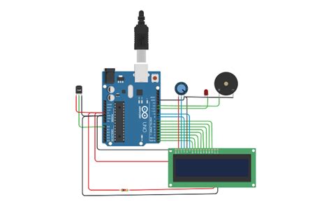 Circuit Design Temperature Monitoring Tinkercad