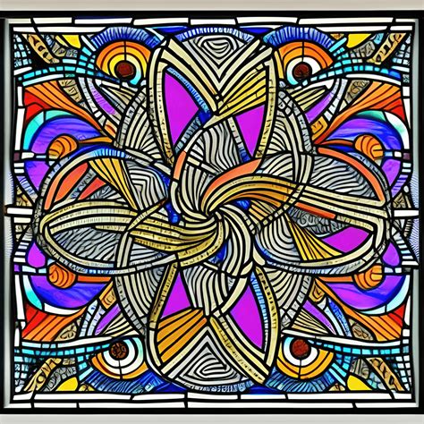 Doodle Zentangle Drawing In Stained Glass Style With Vibrant Colors · Creative Fabrica