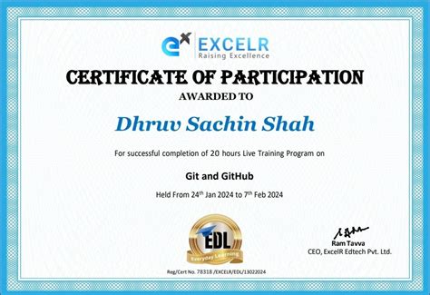 learned git and github with excelr dhruv shah posted on the topic