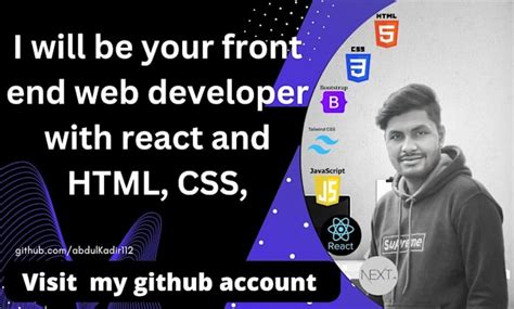 be your front end web developer with react and html css by kadir