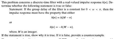 Solved This Problem Concerns A Discrete Time Filter With A Chegg