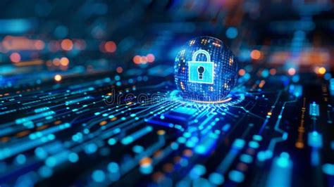 cybersecurity concept with digital locks and binary code stock illustration illustration of