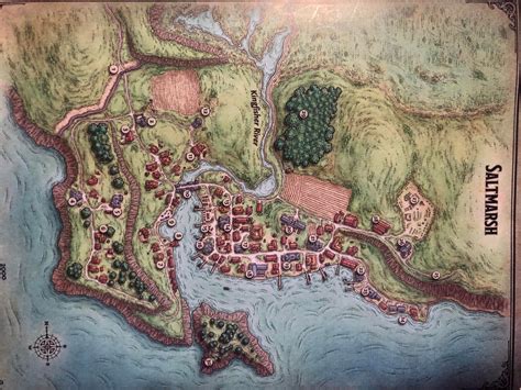 Saltmarsh Town Map Watercolor Style Complete R Ghostsofsaltmarsh