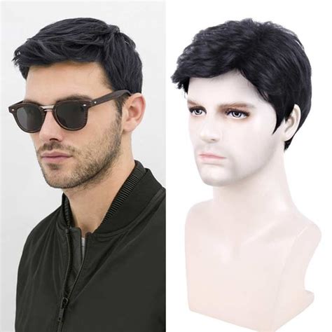 Natural Fake Hair Wig Mens Short Synthetic Male Hair Fleeciness