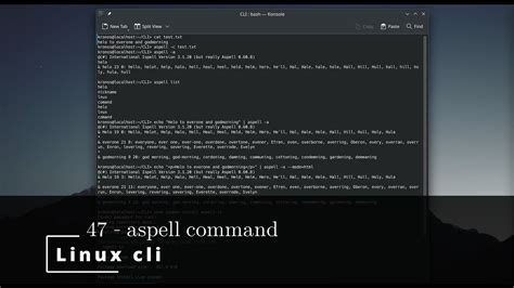 Linux Cli 47 🐧 Aspell Command Youtube