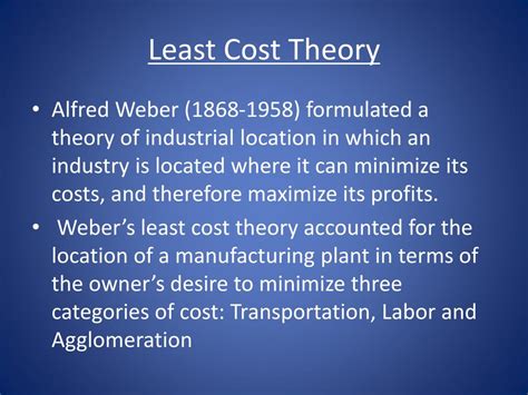 Er S Least Cost Location Theory At Elijah Gannon Blog