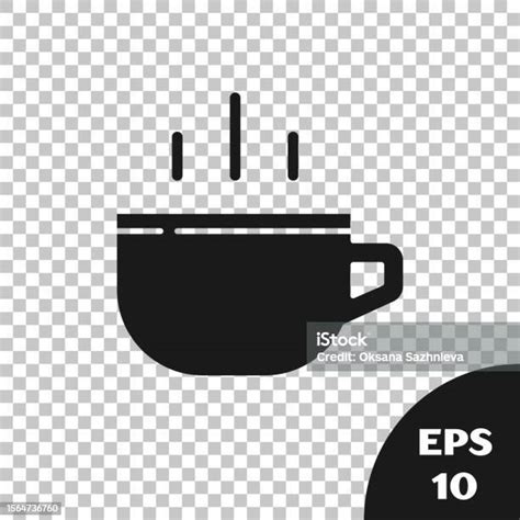 투명 한 배경에 격리 된 블랙 커피 컵 아이콘 차 컵 뜨거운 음료 커피 벡터 검은색에 대한 스톡 벡터 아트 및 기타 이미지